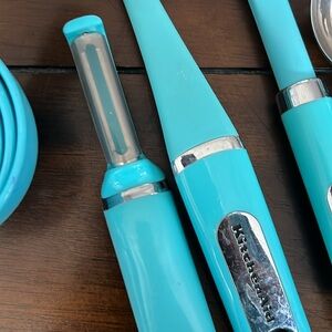 KitchenAid | Kitchen | Lot Of 9 Kitchenaid Kitchen Utensils Aqua Teal ...